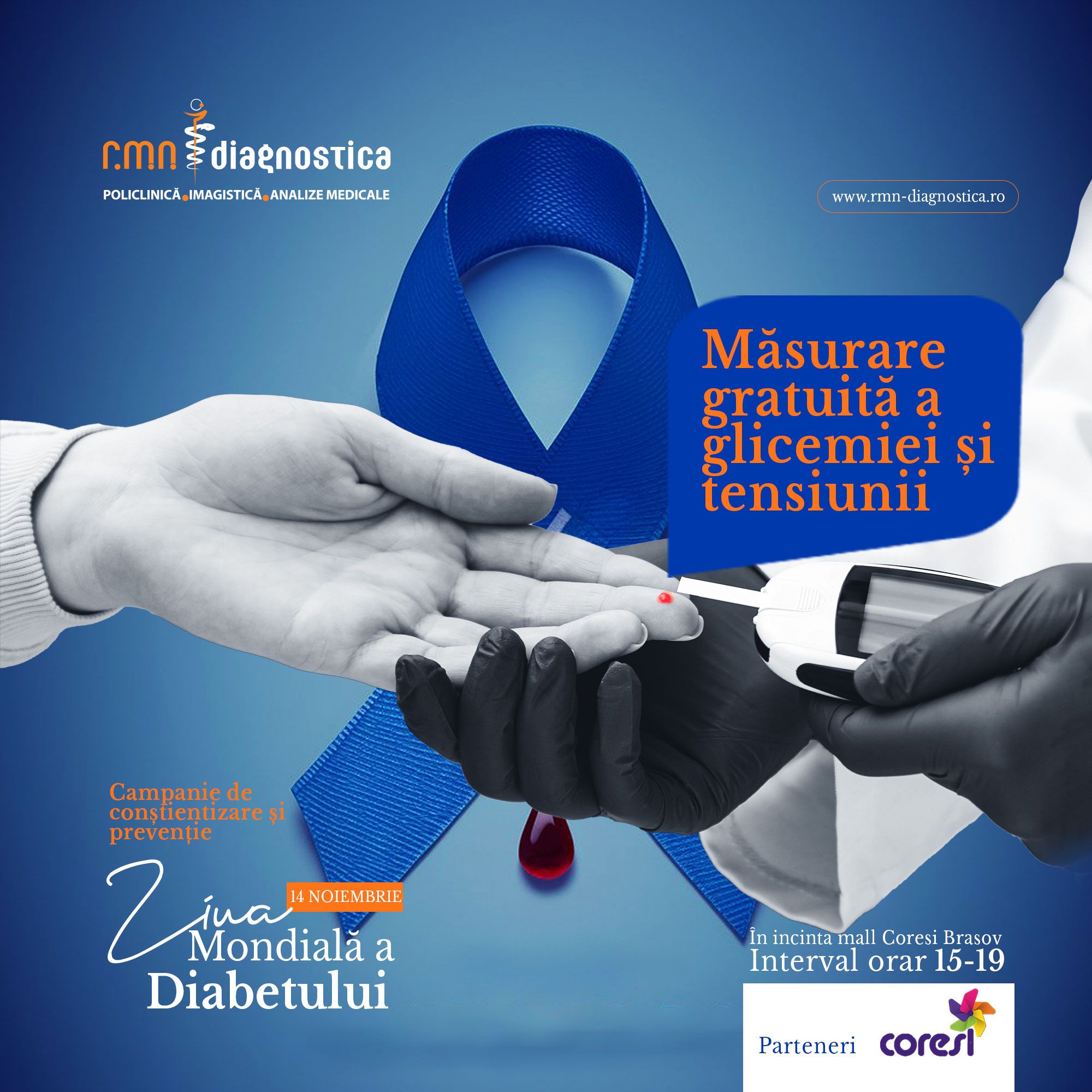 Brașovenii sunt invitați la evenimentul de prevenție de Ziua Mondială a Diabetului - RMN Diagnostica